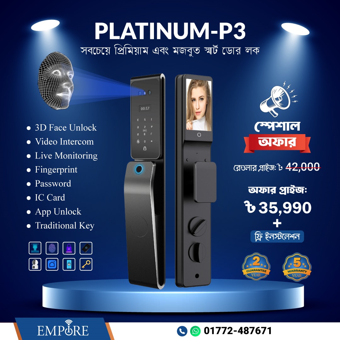 P3 Live Monitoring Smart Door Lock - Empire Technologies